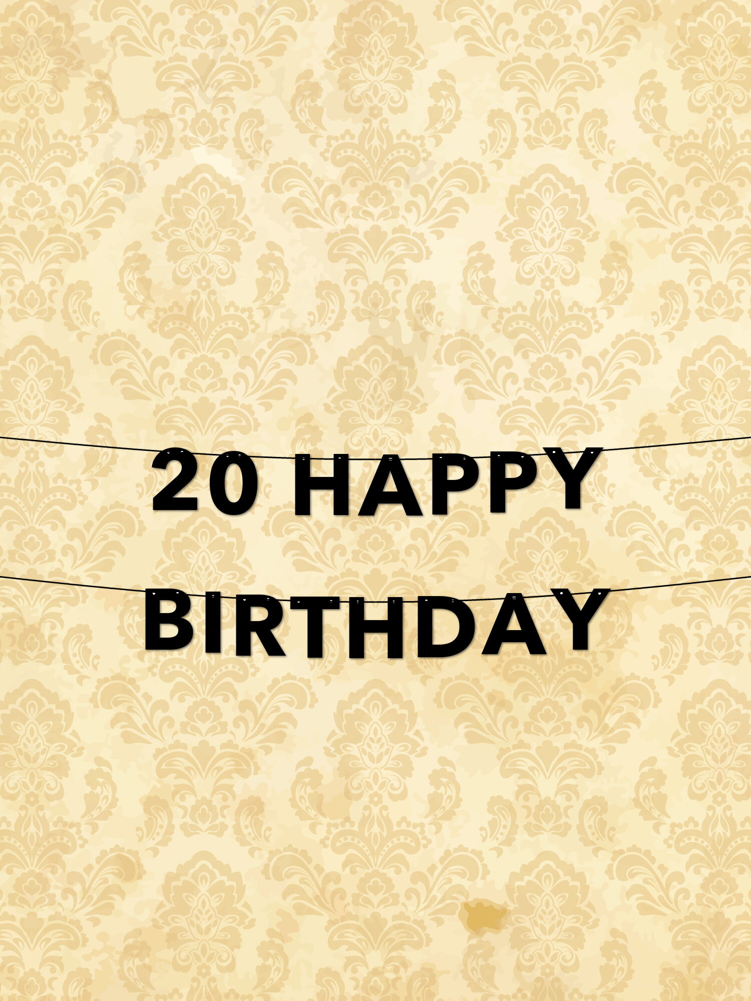 Гирлянда на стену '20 happy birthday' - Интерьерная гирлянда для дома, стильный декор для праздников и фотосессий, высота букв 10 см, толщина букв 1 мм