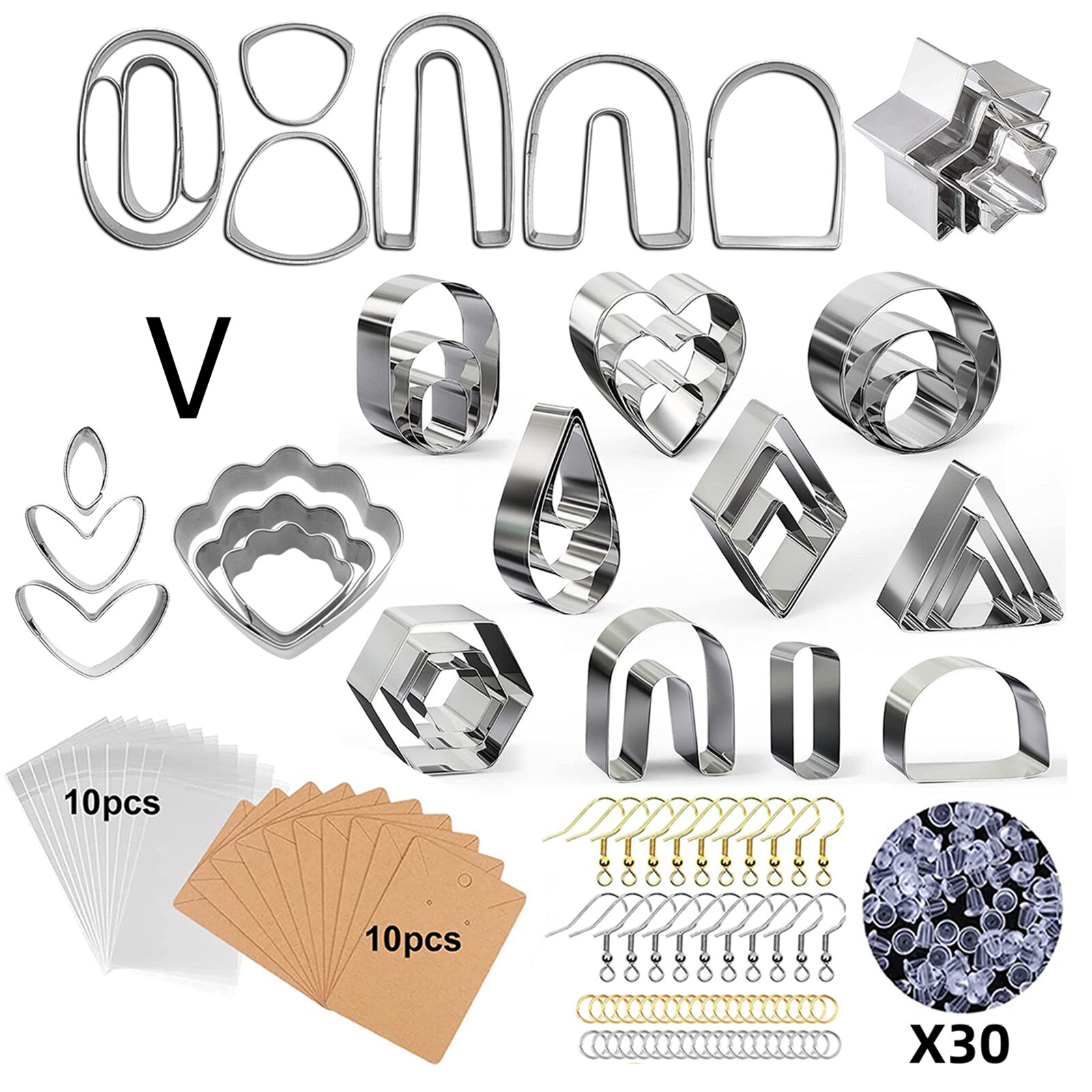 Резаки Для Сережек 139 шт./компл. Набор Резаков Для Глины Из Нержавеющей Стали