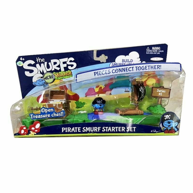 Jakks The Smurfs Mushroom House Theme Pack / Детский набор игрушек Смурфик с мини-куклами, подходящий для подарков на день рождения детям от 4 лет и старше
