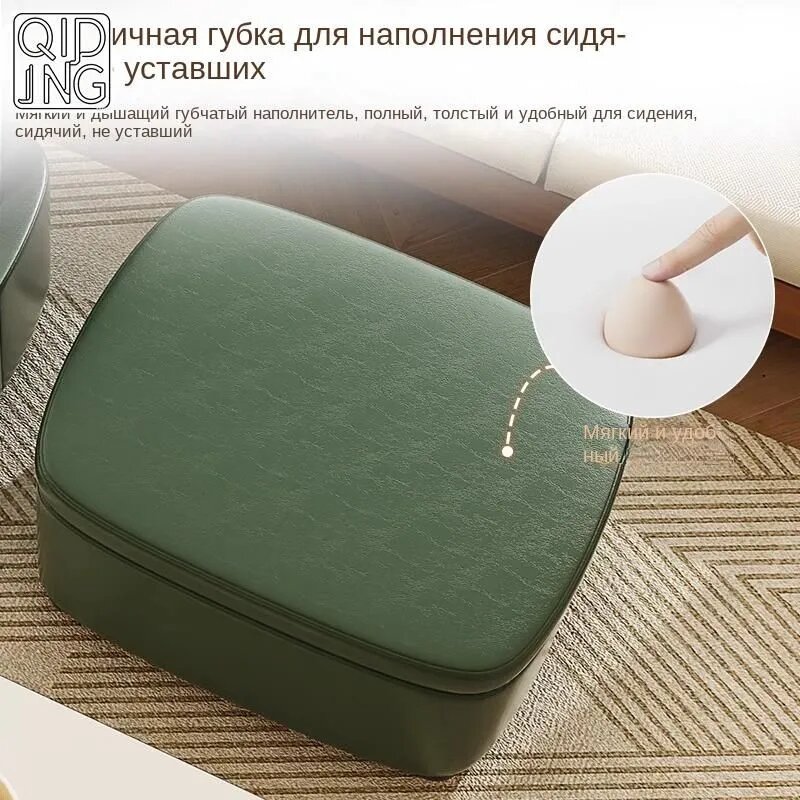 Табурет, 1 шт, 40*30*28см, черный, искусственная кожа, для прихожей — фото 1