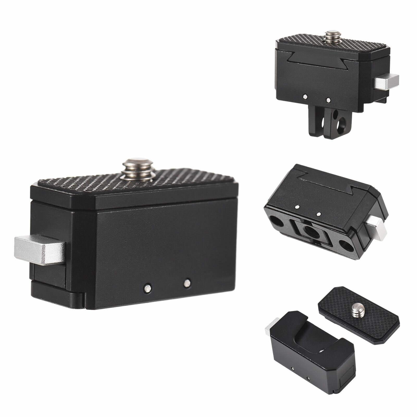 Быстросъемная штативная площадка, адаптер для крепления камеры QR из алюминиевого сплава с резьбовым отверстием 1/4 дюйма для GoPro, DJI Osmo Action, Insta360 и стабилизаторов.