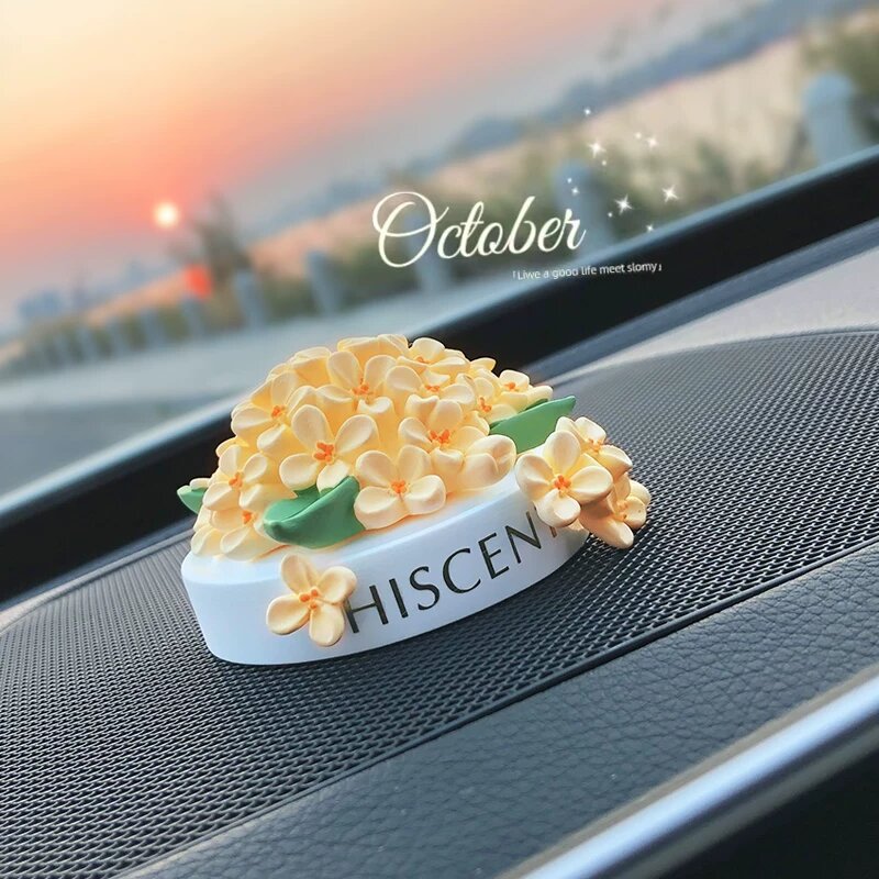 Золотой османтус автомобильный декор для приборной панели с 1 бутылкой эфирного масла для ароматерапии салона