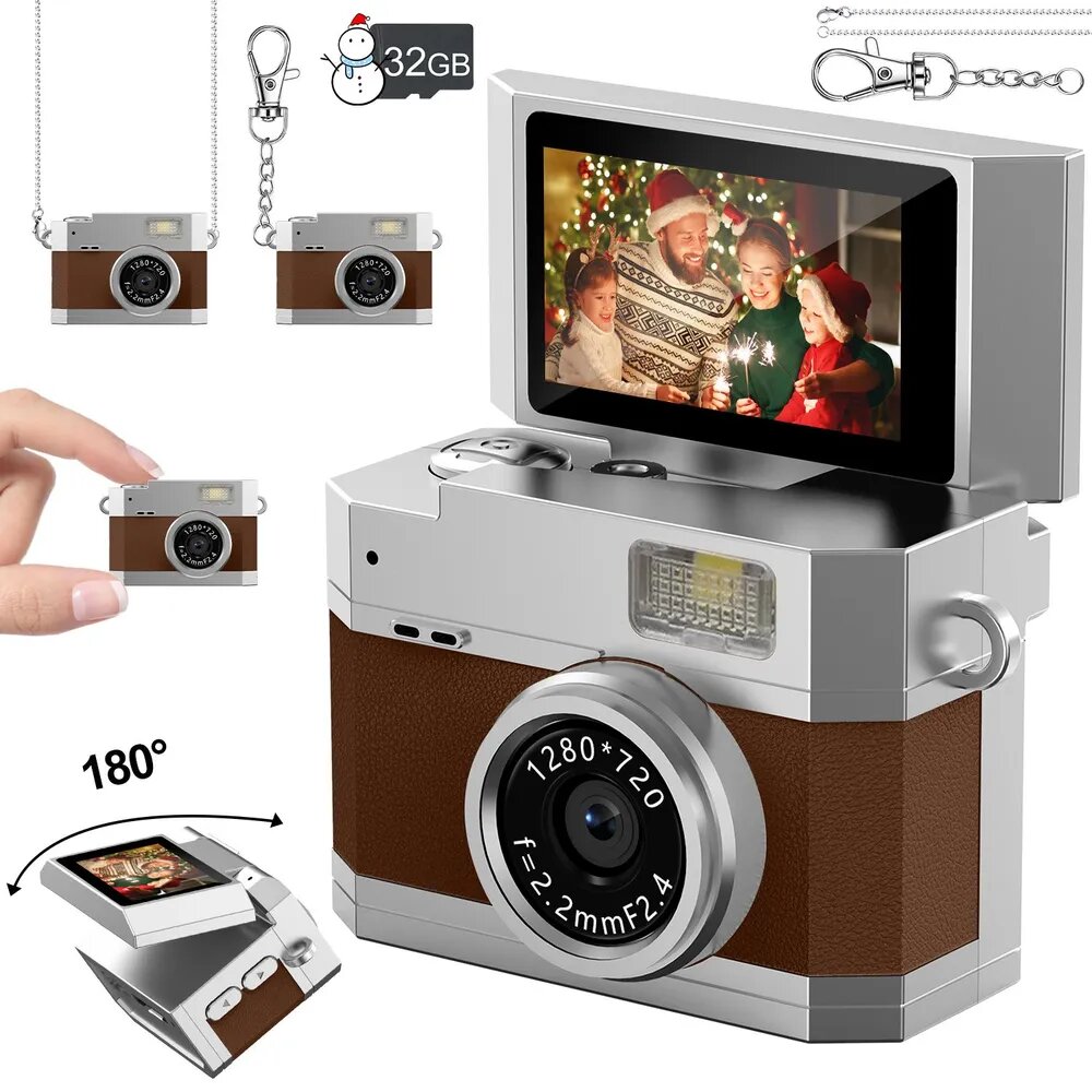 Фотоаппарат цифровой 48Mp Детский фотоаппарат с дисплеем 180° и 32GB памяти