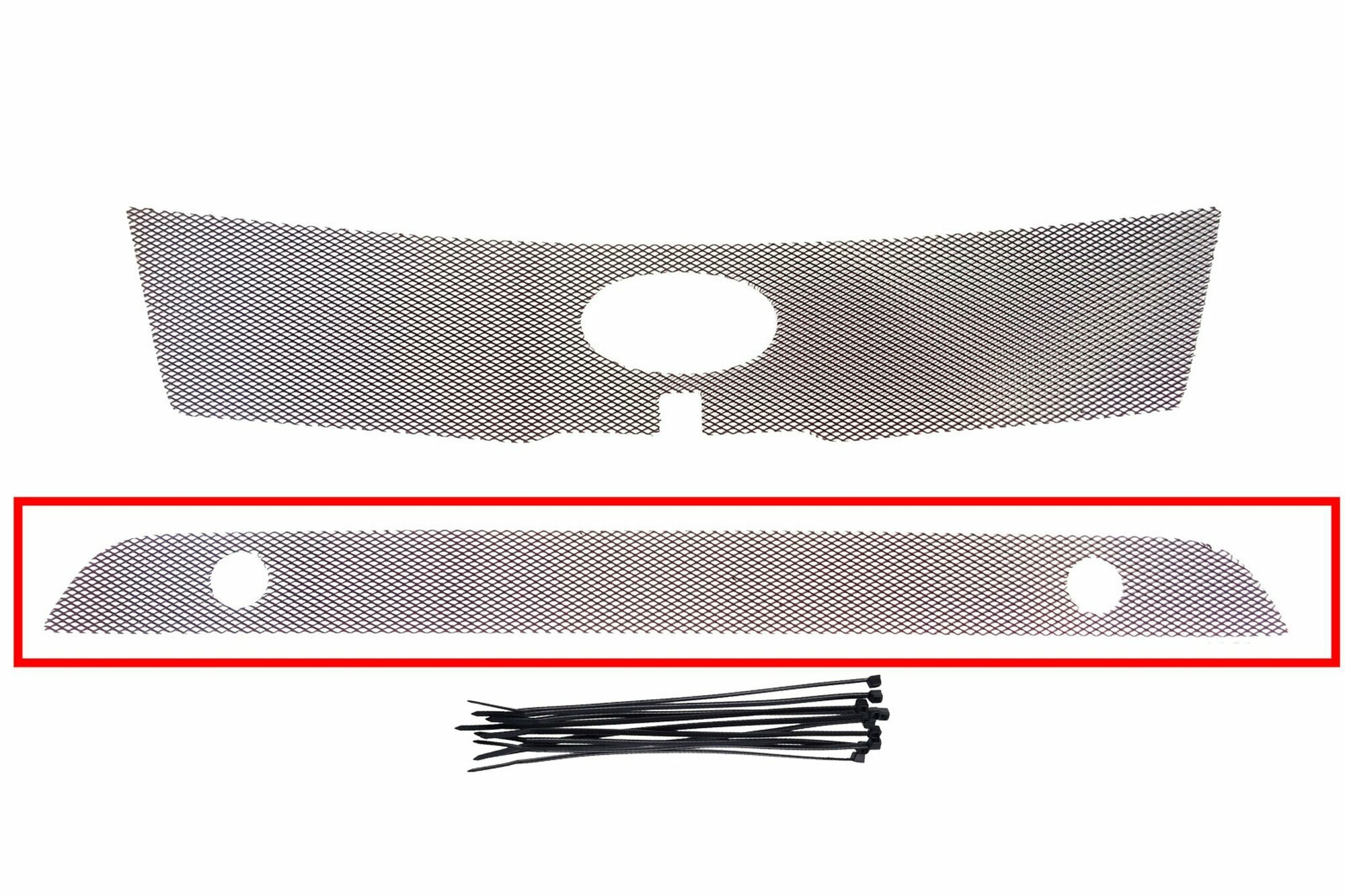 Защитная сетка радиатора для KIA MOHAVE 2017-2020 (I рестайлинг), низ, с ПТ