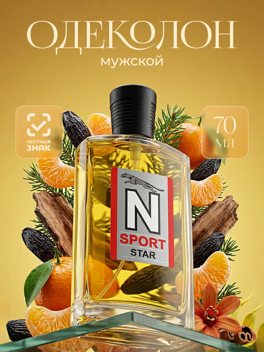 Одеколон мужской Alain Aregon древесный аромат Sport Star 70 мл