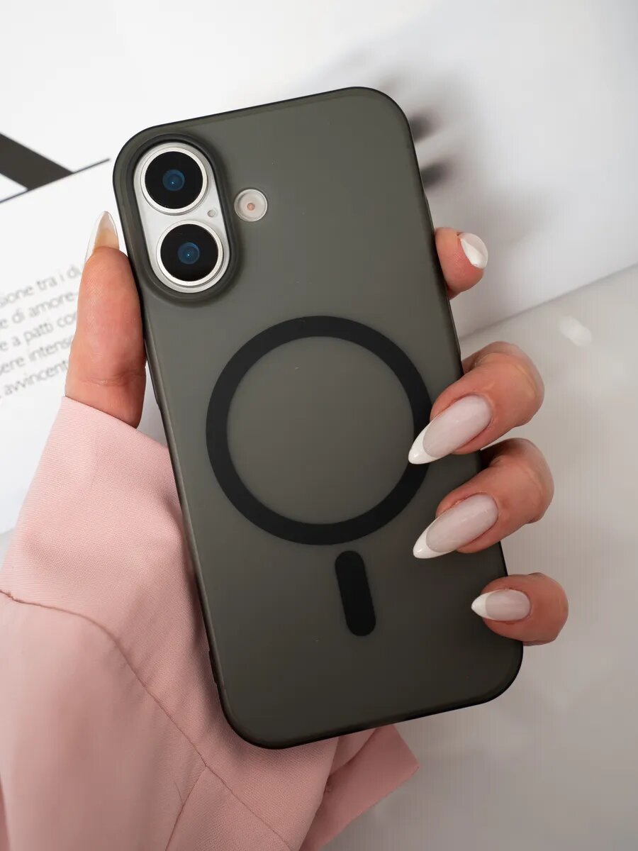 Матовый чехол ОКейси для премиум iPhone 17 с поддержкой MagSafe в черном и прозрачном цветах