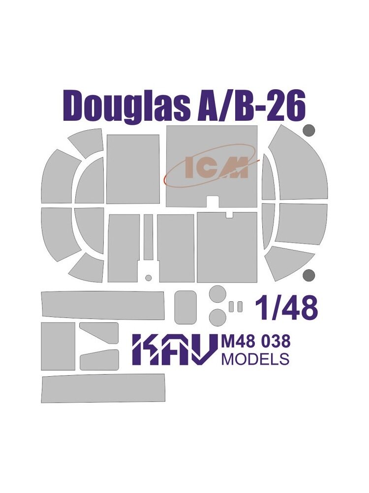 Окрасочная маска на Douglas A/B-26 (ICM) KAV M48 038