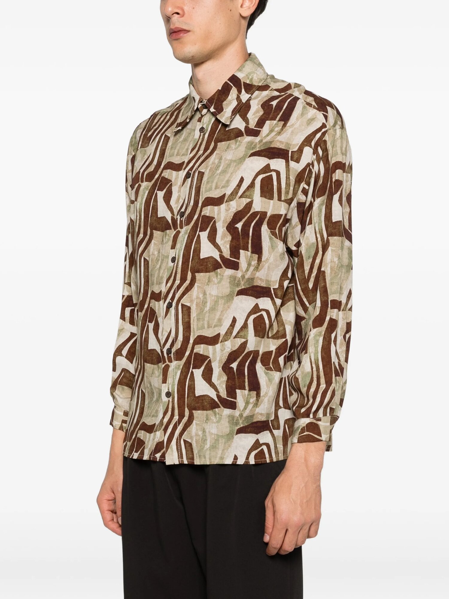Рубашка Imperial Abstract-print shirt, размер L, brown — фото 1