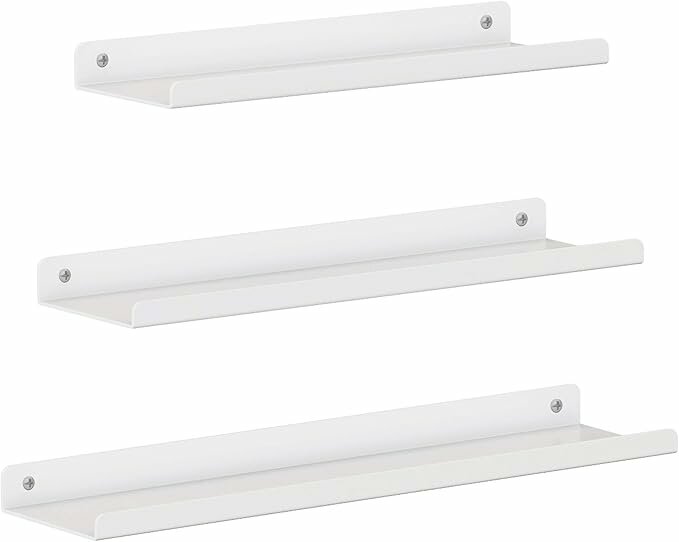 Комплект настенных полок 3 шт SONGMICS 9.5 x 40 x 2.5 см, цвет белый, LFS012W01
