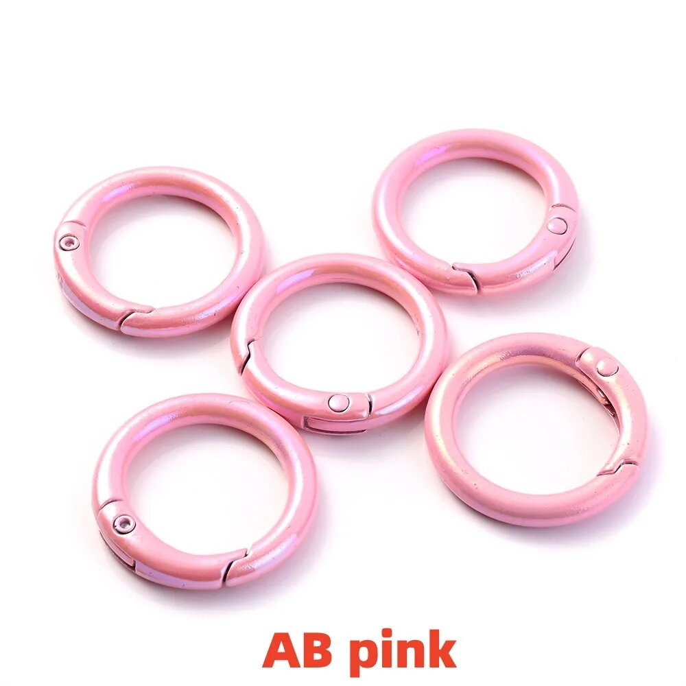 Защелки-лобстеры розовые AB pink iYOE 25 мм (5 шт)