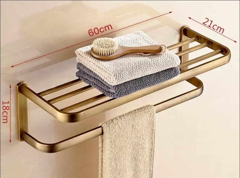 Комплект фурнитуры для ванной комнаты античная бронза towel shelf