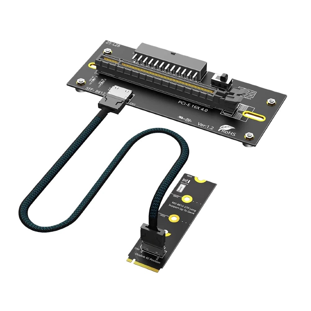 TISHRIC M.2 к PCIe 4.0 X16 удлинительный кабель с питанием