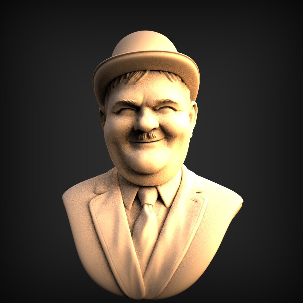STL модель для 3D принтера – бюст оливер харди актер 3D-026.