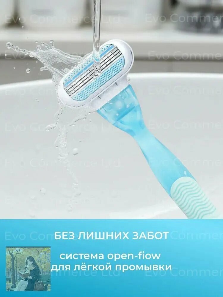 Сменные кассеты для женской бритвы, 8 штук, совместимые + станок