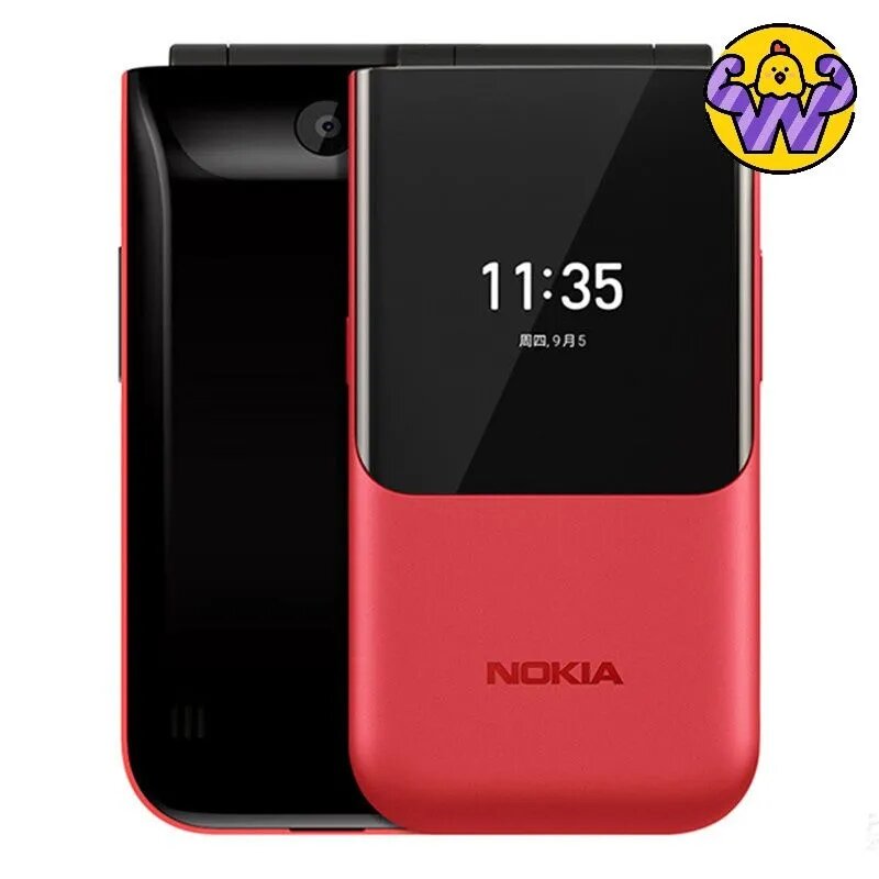 Nokia 2720 Flip красный раскладушка 2G 2.8 дюйма 2 SIM microSD