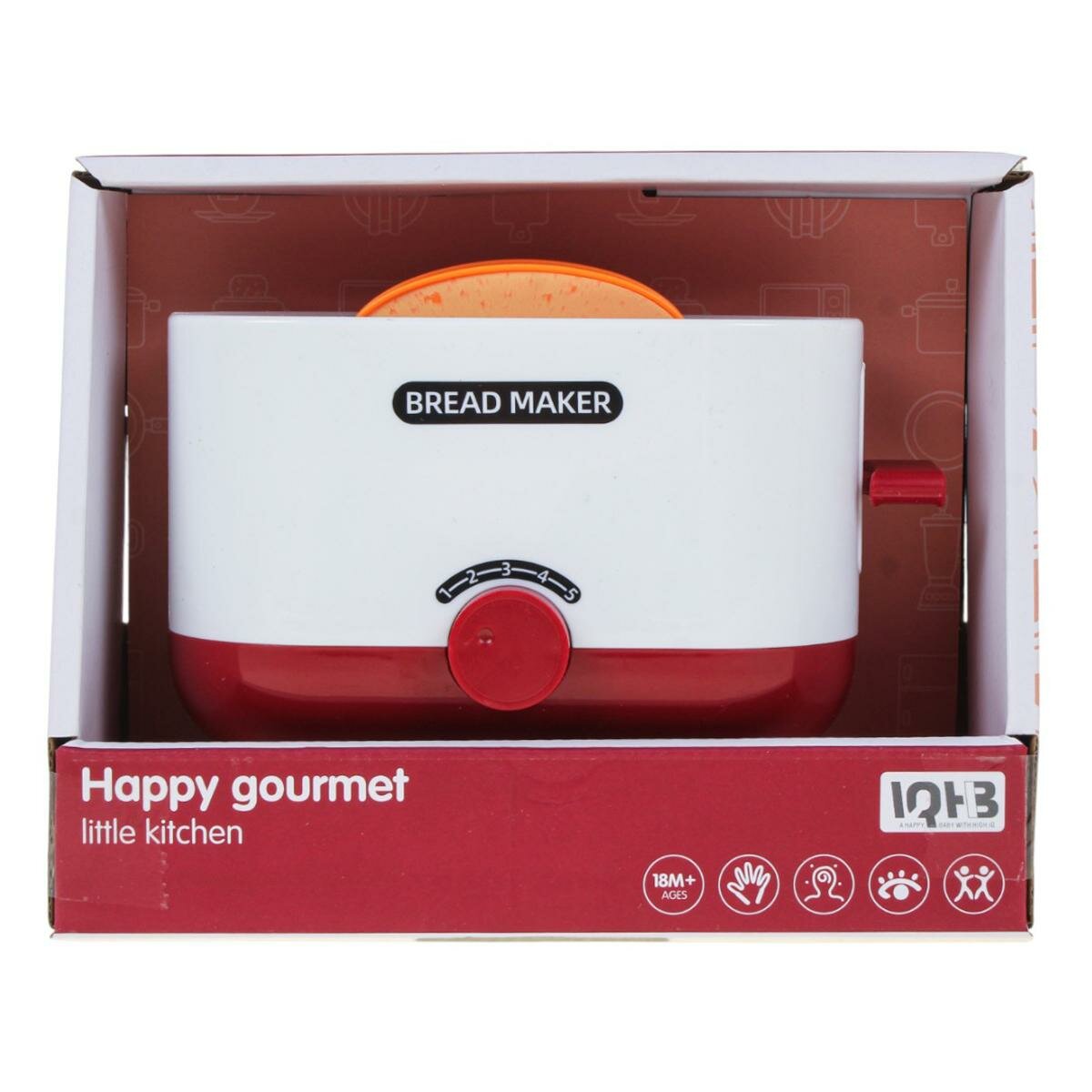 Игрушечный тостер "Happy gourmet" со звуком и эффектом выпрыгивающего хлеба, 15х9.5см, красно-белый, пластик