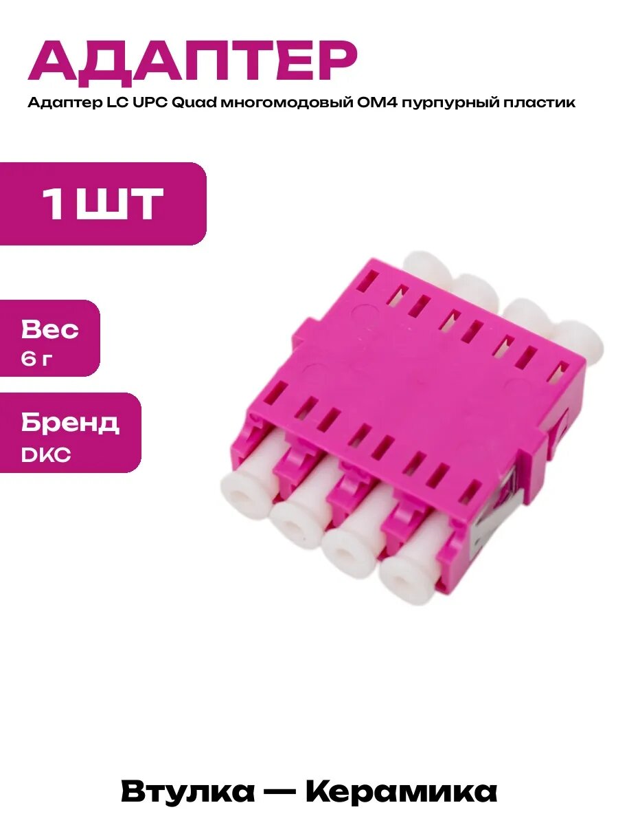 Адаптер оптический LC UPC Quad для стоечного оборудования