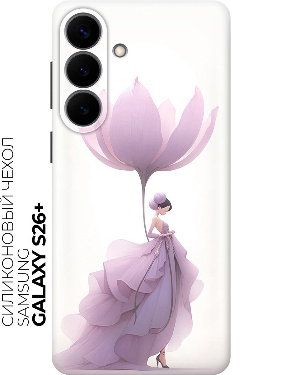 Силиконовый чехол на Samsung Galaxy S26+ с принтом "Цветочная девушка"
