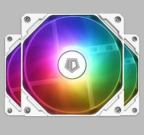 Комплект из 3 вентиляторов для корпуса ID-COOLING TF-12025-ARGB-TRIO-SNOW (3 IN 1) 120X120X25ММ ( PWM, резиновые углы, снежно-белый, ARGB, 500-1500об/мин)