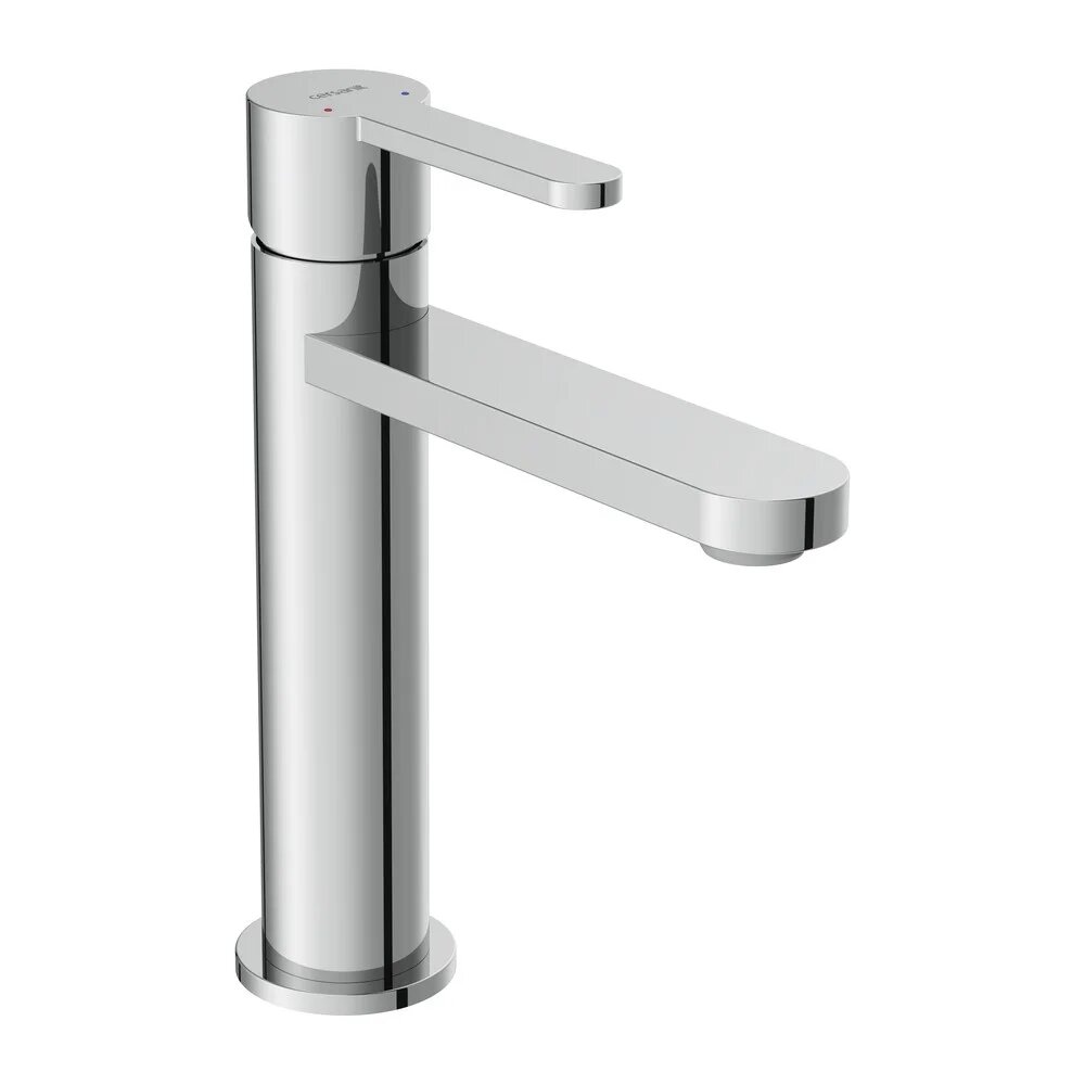 Смеситель для раковины Cersanit Олива (Oliva) 68957 хром, глянцевый, кран для ванной в раковину, из латуни, рычажный, с керамическим картриджем, с функцией экономии расхода