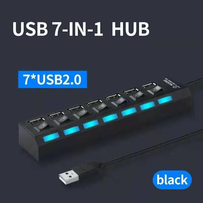 USB Hub, USB разветвитель на 7 портов для периферийных устройств , USB концентратор