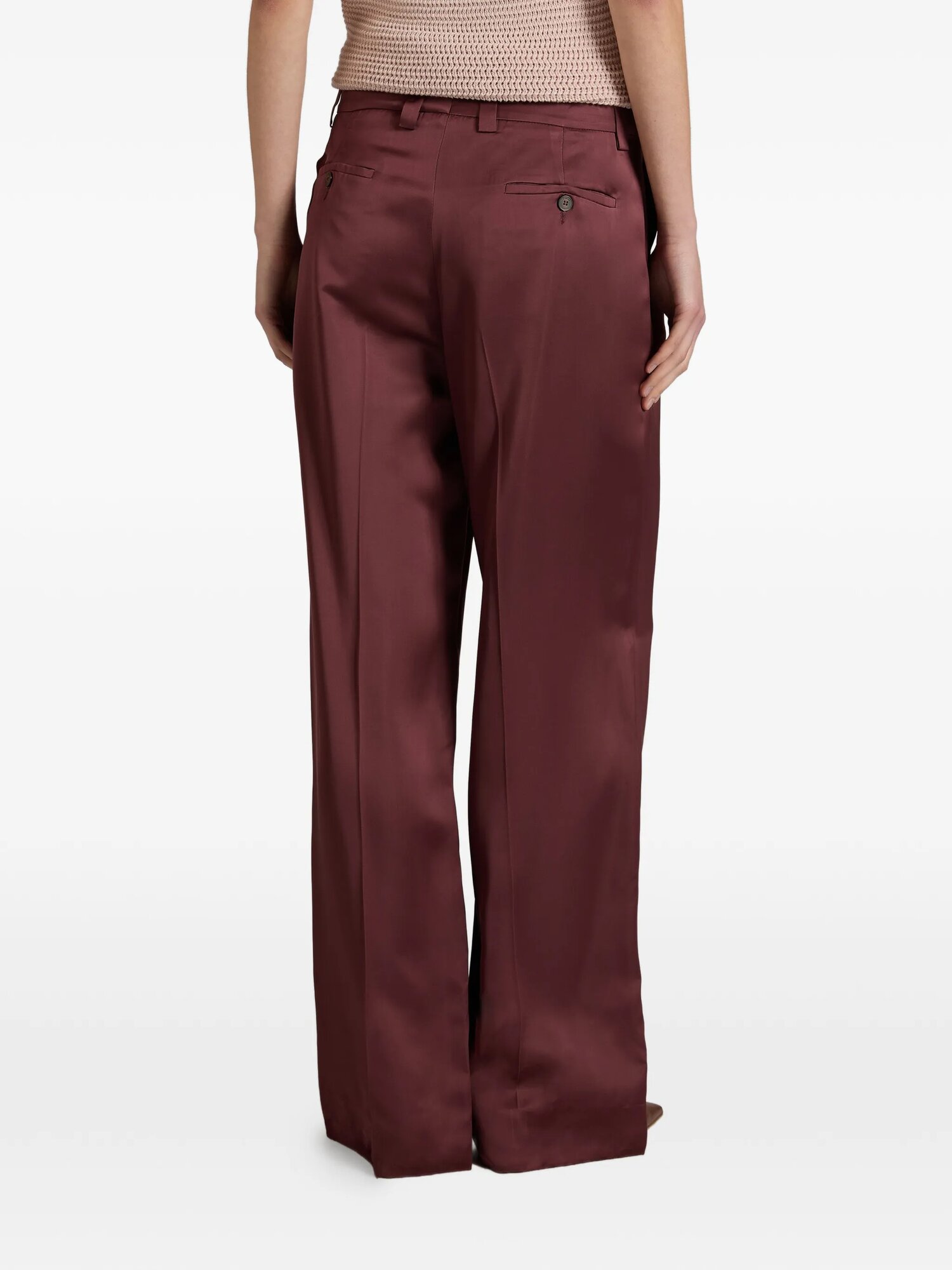 Брюки Slowear Satin regular-fit trousers, размер 38, purple — фото 1