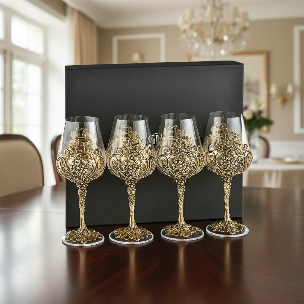 Набор бокалов для вина Царский виноград (в коробке)