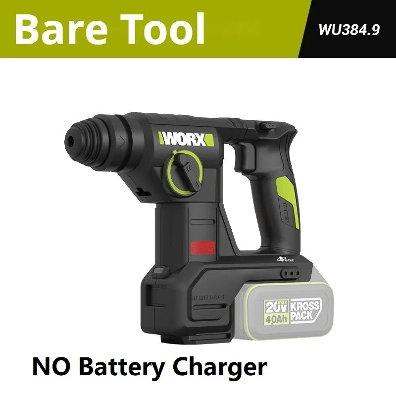 WORX WU384 Литий-ионный аккумуляторный перфоратор WU384.9 NO BATT CHGR