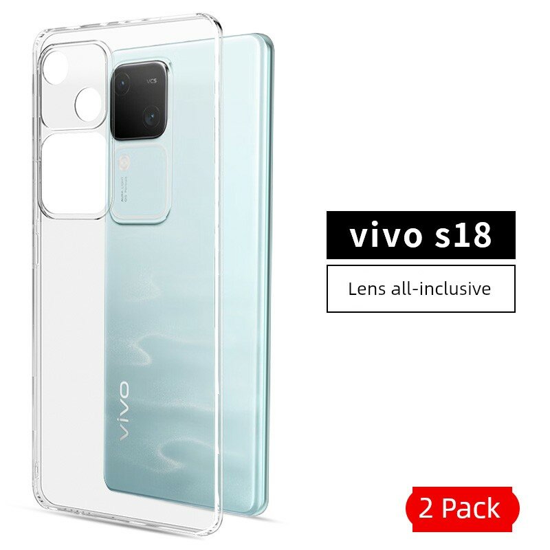 Vivo S18e прозрачный чехол для телефона с полным покрытием объектива и ультра-тонкой конструкцией - 2 шт