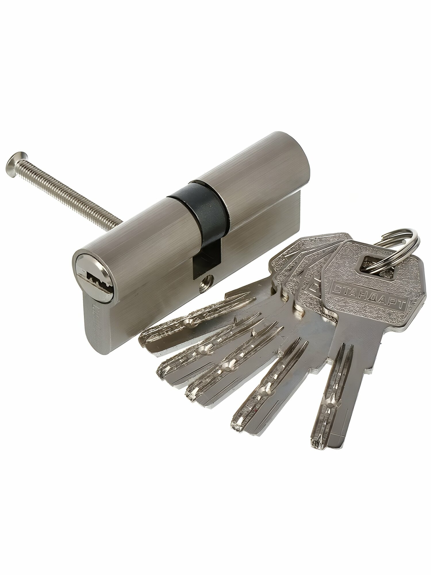 Личинка замка двери Стандарт, MAX 70, 14 789, 70 мм, матовый никель, 5 перфоключей