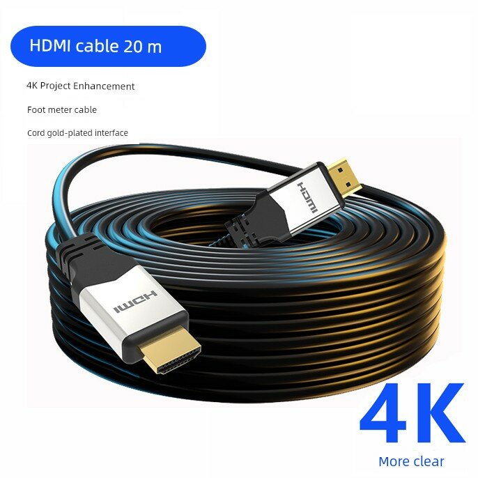 Кабель HDMI 4K Ultra HD 20 м профессионального класса с чипом, включая 1 м адаптера для подключения к телевизору и