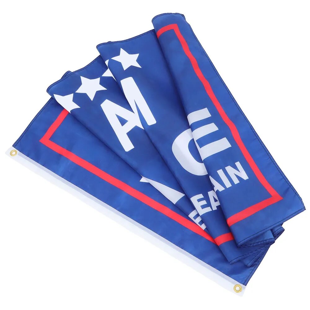 Большой флаг из полиэстера с двойной печатью для садовых и уличных выборных мероприятий