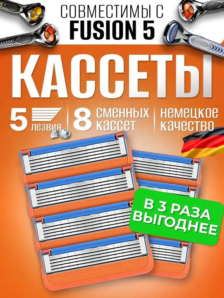 Лезвия кассеты для бритья 8 шт