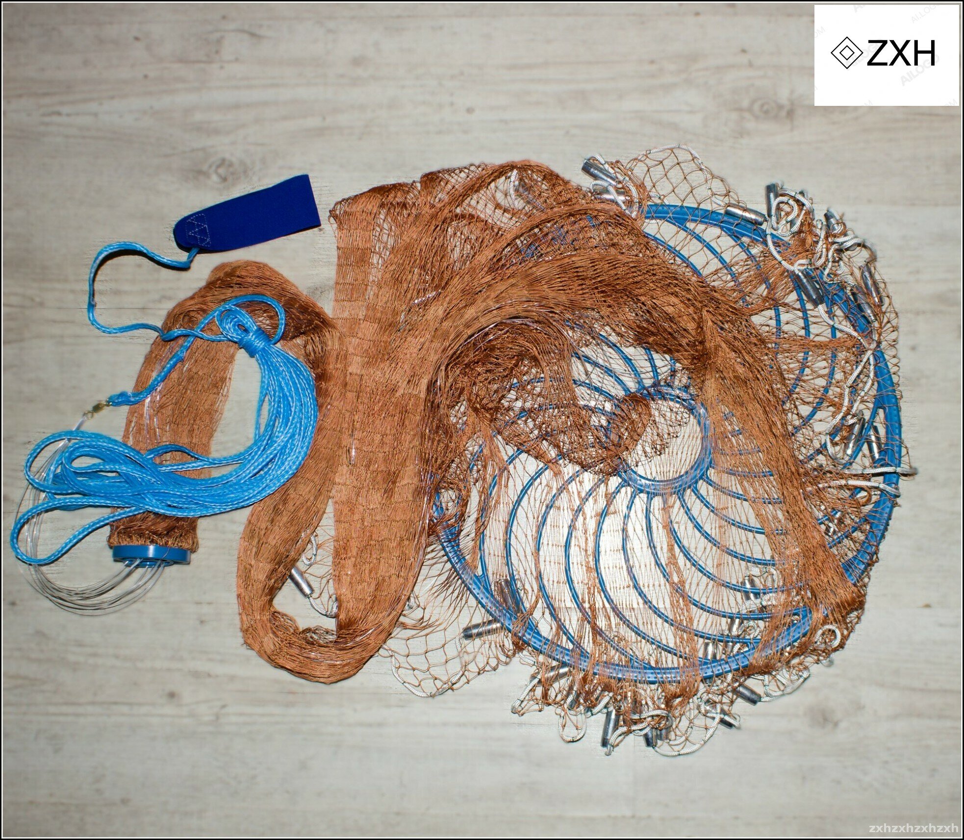 Кастинговая сеть с кольцом. Длина 2.4М метра фактический диаметр. . Капрон с обработкой.