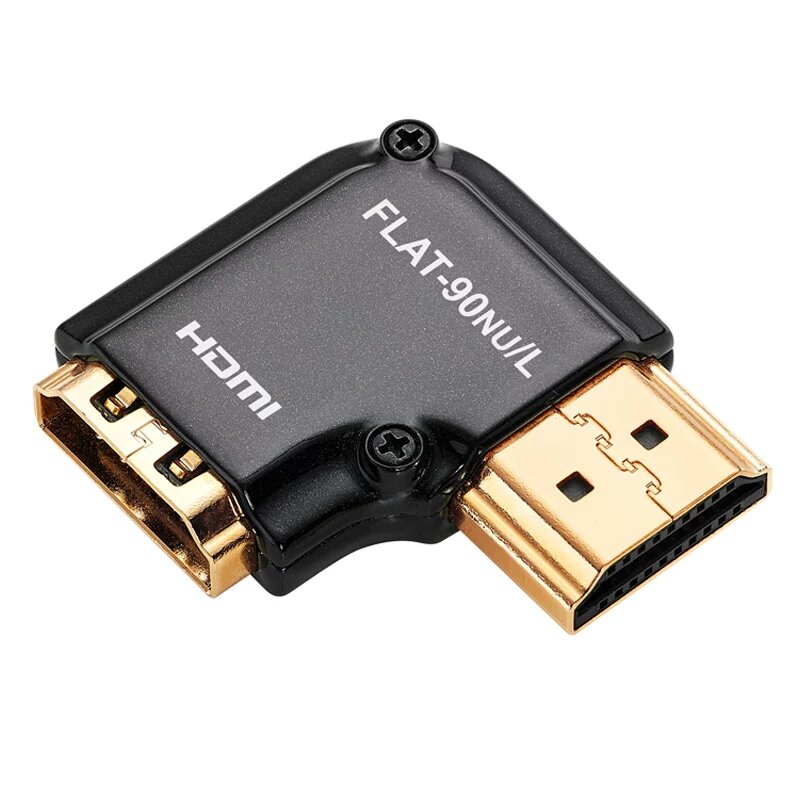 Адаптер HDMI 2.1 плоский 90-градусный с цинковым сплавом, длина кабеля 0.5-1 м для поддержки 4K HDR
