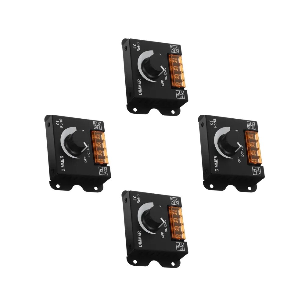 Набор из 4 ручных диммеров для светодиодных лент из железного корпуса с медными контактами, для домашнего освещения