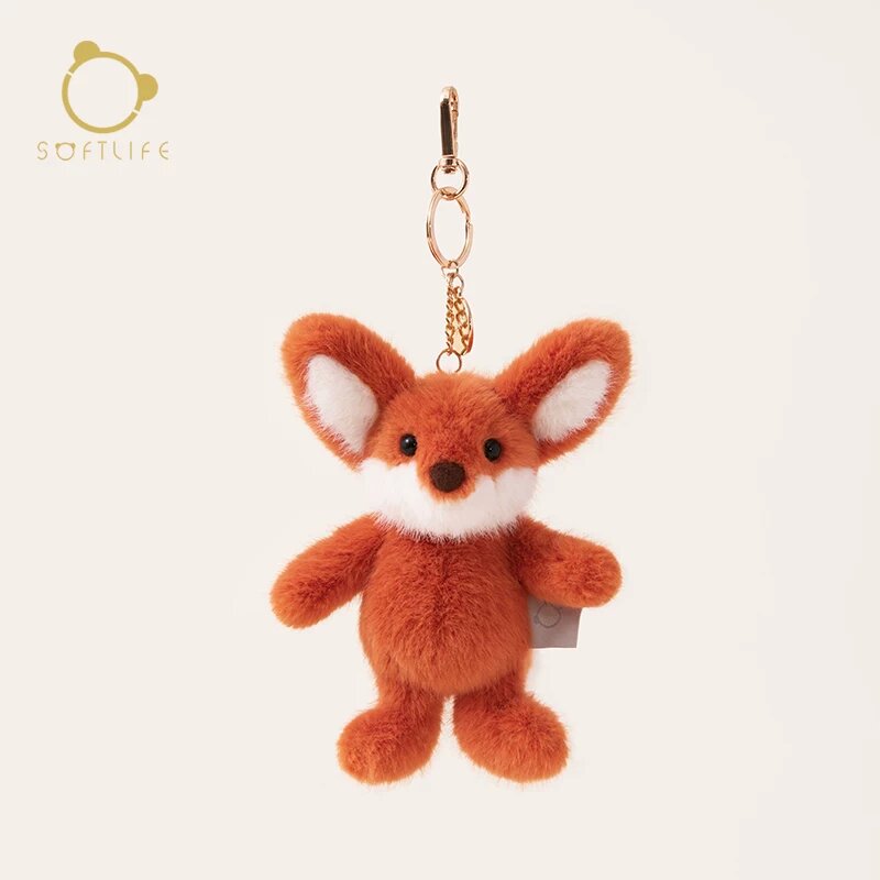 Мягкий плюшевый ключкарант Softlife с лисой - оранжевый подвесной аксессуар для сумок, милый подарок