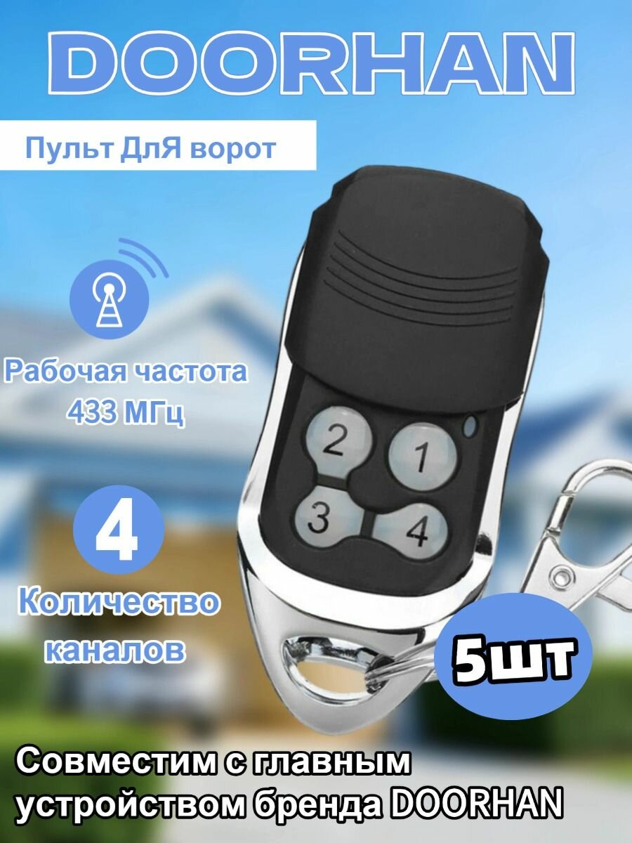 433MHz Пульт DOORHAN TRANSMITTER - 2 PRO / TRANSMITTER4 для ворот и шлагбаума 4 канала ДорХан С анти-тач скольжения крышка