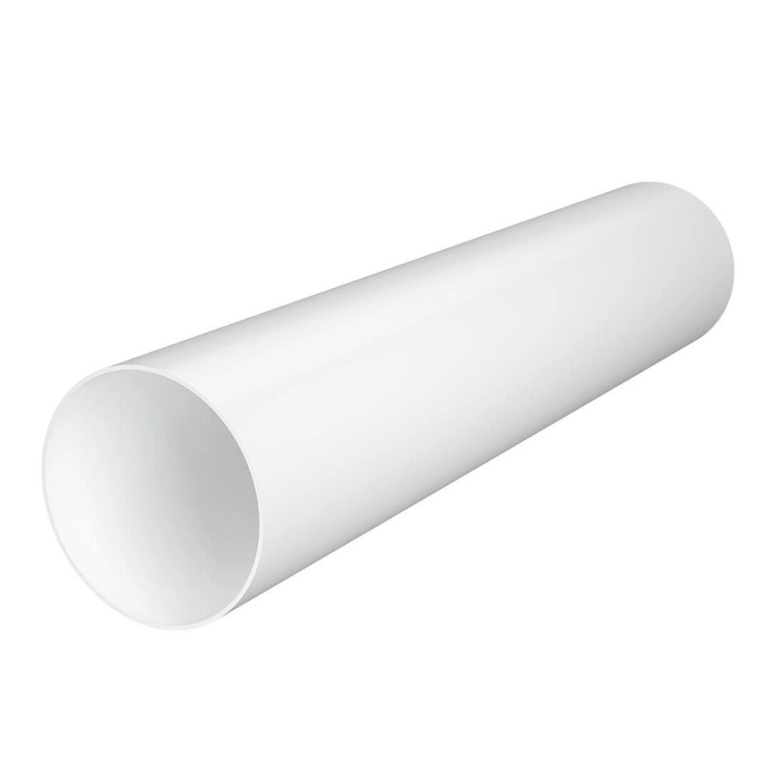 Круглый жесткий воздуховод ERA 15ВП1, 150мм, длина 1 м, пластик, белый