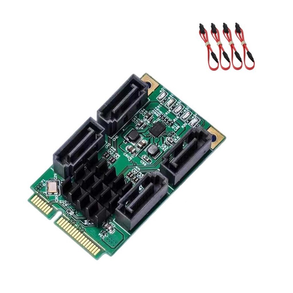 Карта контроллера Mini PCIe-SATA3.0 с 4 Независимыми Портами, Совместимая с AHCI для Обновления Ноутбуков