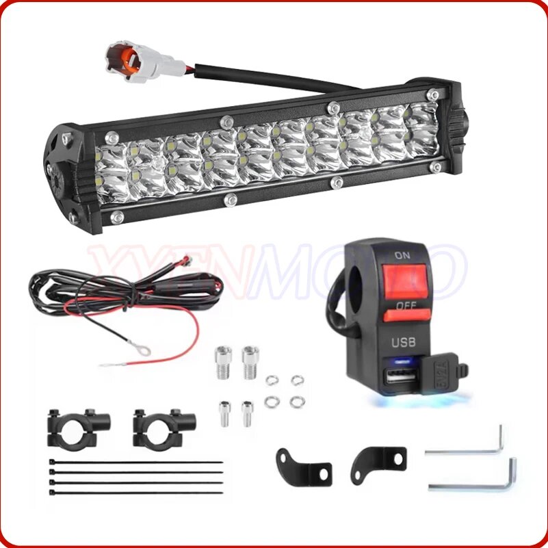 Светодиодная фара на руль мотоцикла 60W USB