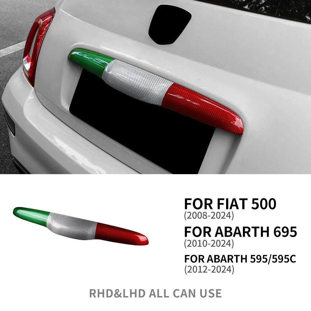 Наклейка на багажник Fiat 500/Abarth Tricolor Carbon