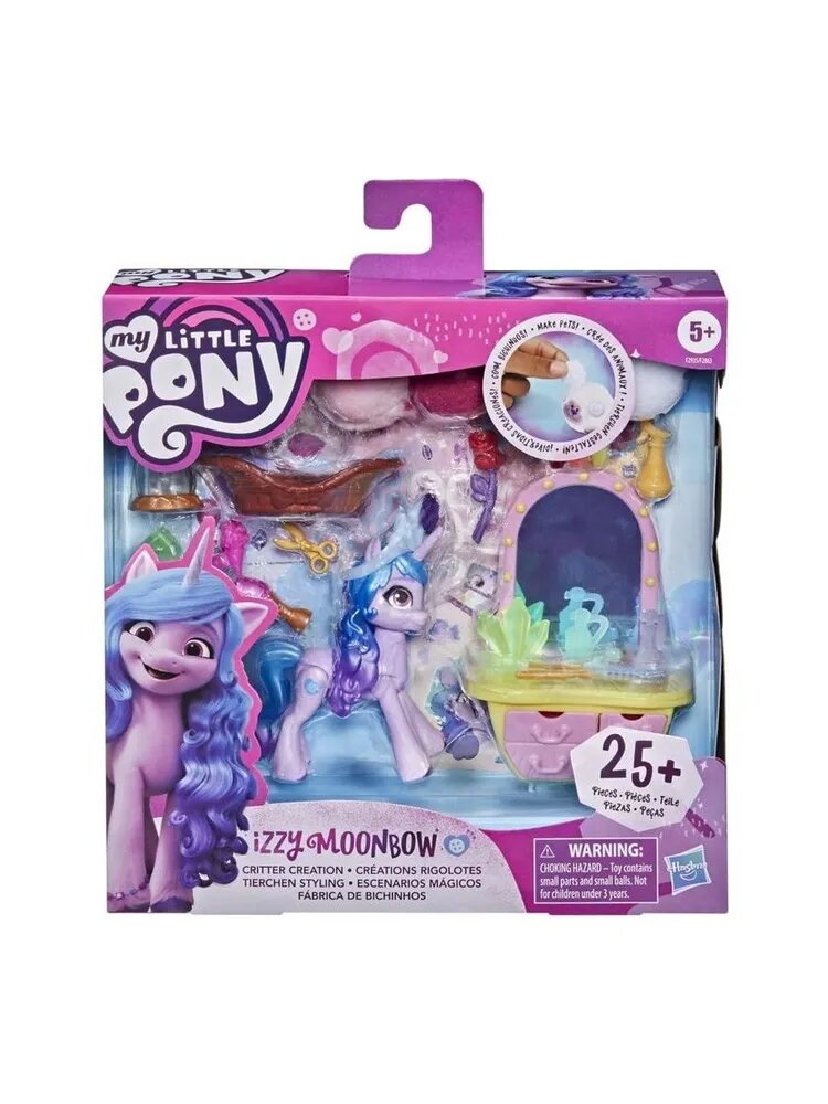 Hasbro My Little Pony Izzy Moonbow / Sunny Starscout / Игрушка для создания животных с сюжетными сценами из фильмов нового поколения с 25 аксессуарами и 3-дюймовым пони