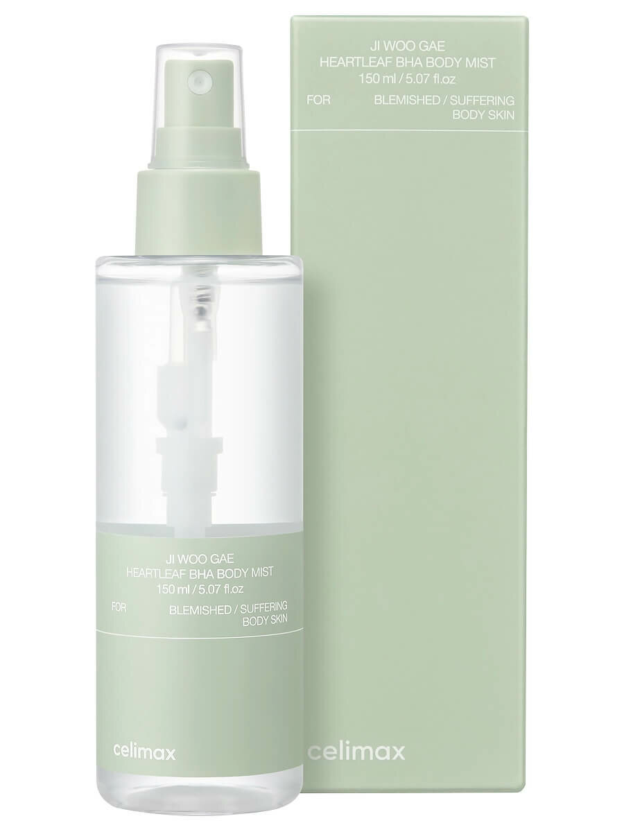 Успокаивающий мист для тела с BHA-кислотами Ji Woo Gae Heartleaf BHA Body Mist, 150 мл, Celimax