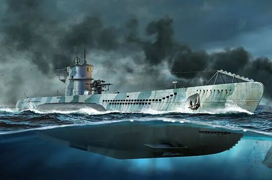 Trumpeter 05912 1:144 Немецкая подводная лодка типа VIIC модель корабля