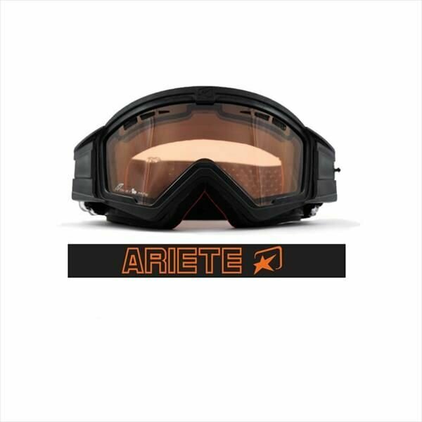 Кроссовые очки (маска) Ariete Mudmax черные со светло-коричневой линзой с вентиляцией