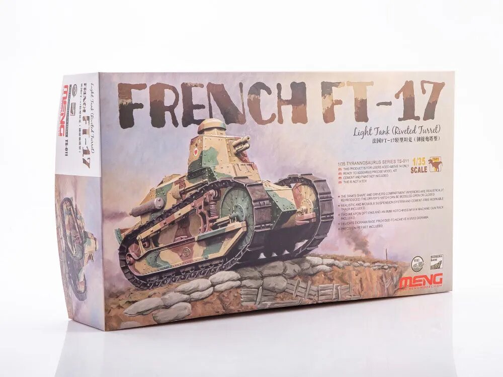 Сборная модель танка MENG Танк French FT-17 Light Tank (Riveted Turret), масштаб 1/35
