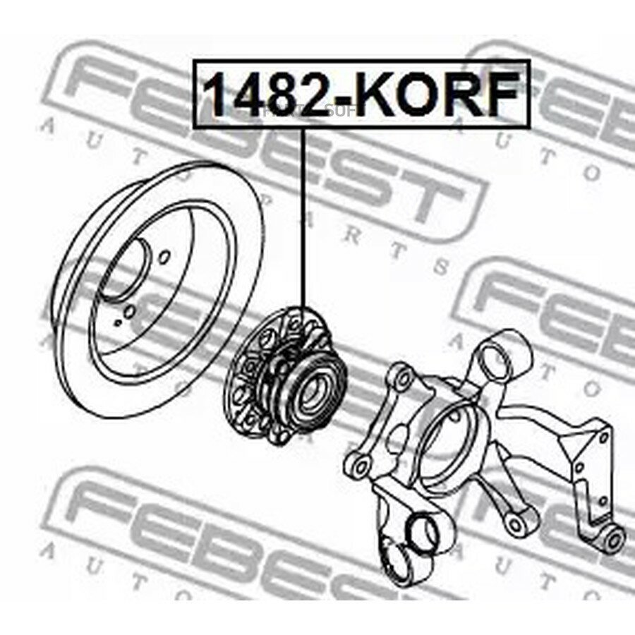 FEBEST 1482-KORF Ступица в сборе передняя SSANG YONG NEW ACTYON (KORANDO C) 2010-2013 1482-KORF