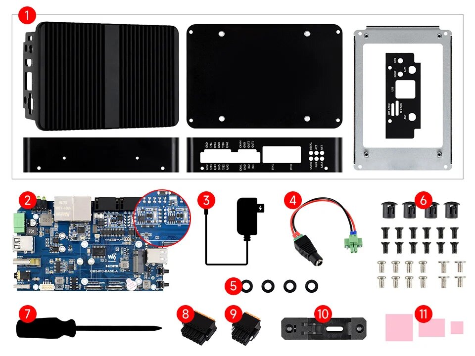 Промышленный компьютер Waveshare IPCBOX-CM5, Color: IPCBOX-CM5-A(EU)