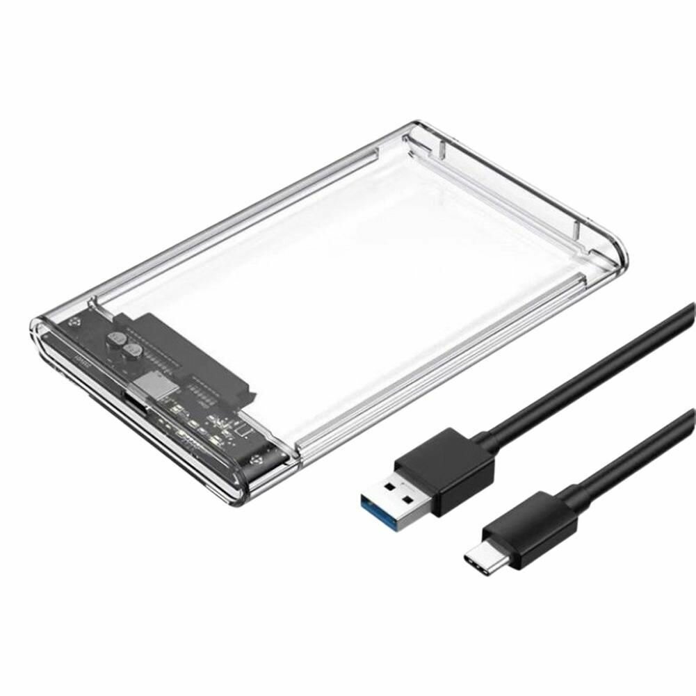 Прозрачный внешний корпус для SSD и HDD, бокс для диска SATA с USB 3.0